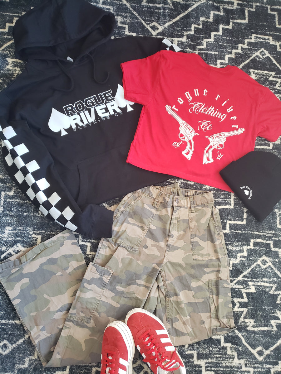 Gone Rogue Checkered Sleeve Hoodie – Rogue River Clothing Co